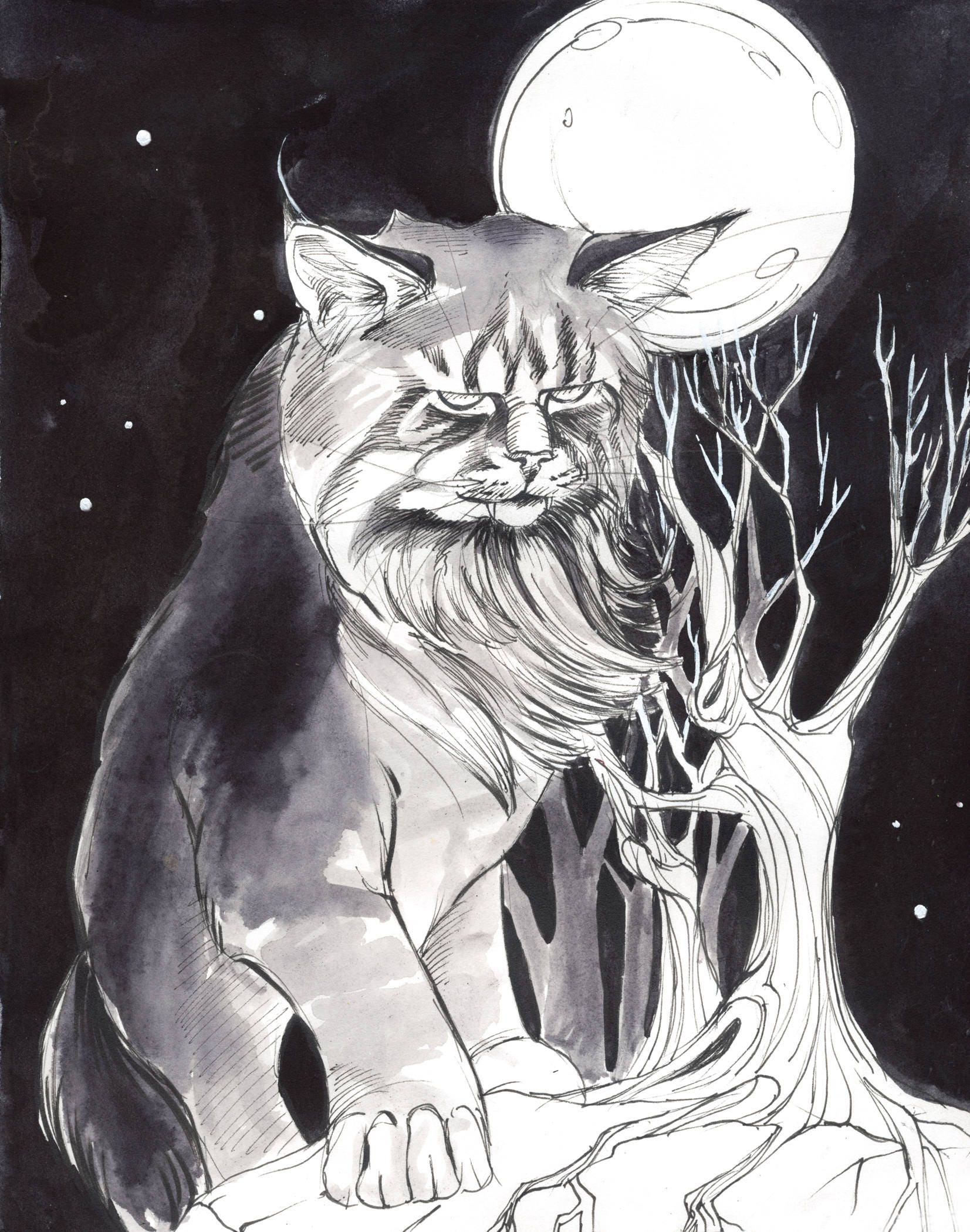 Yule Cat jólaköttur Art Print Greeting Card Yule Cat - Etsy Hong Kong