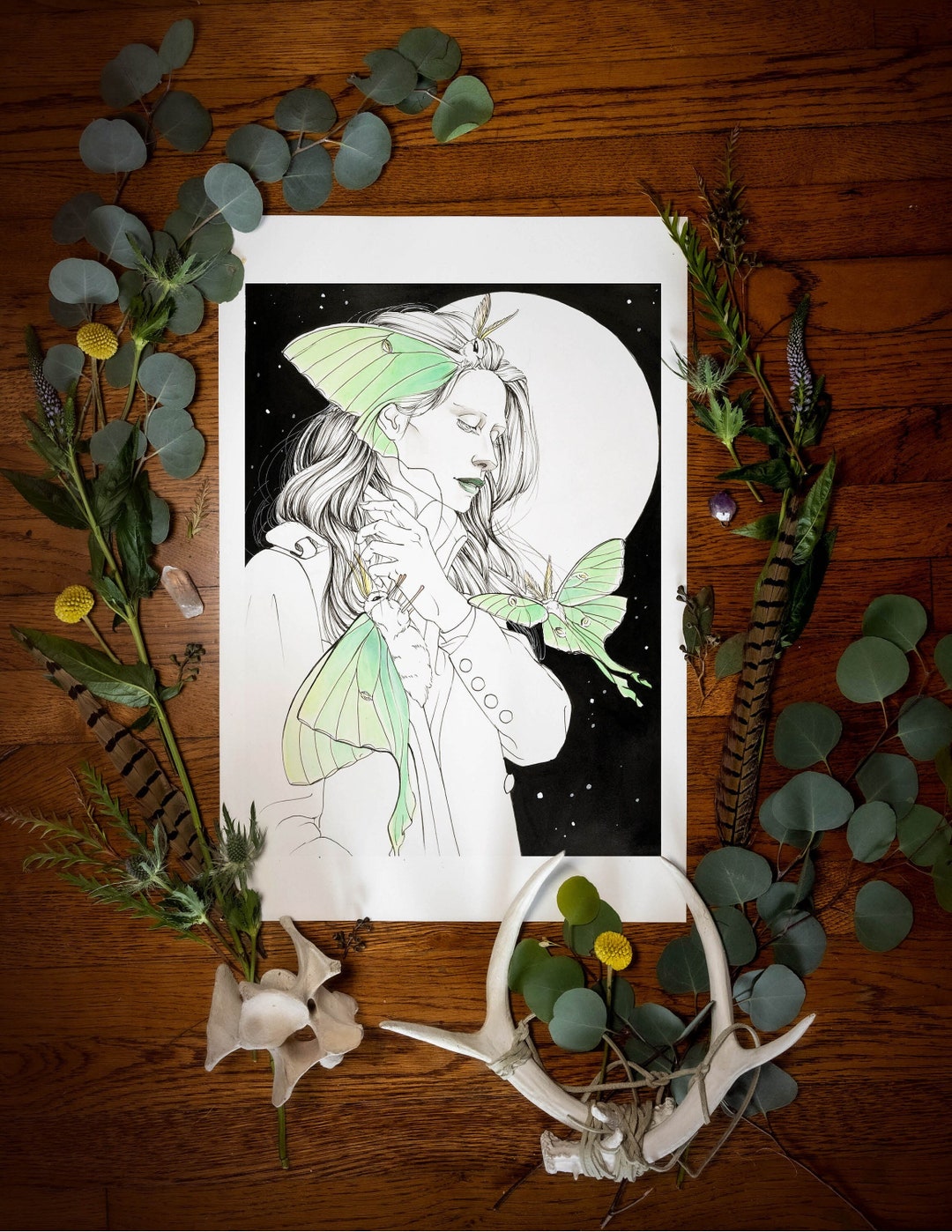 Moths Giclée Fine Art Print| Moth Art| Folklore| Dark Art - Etsy