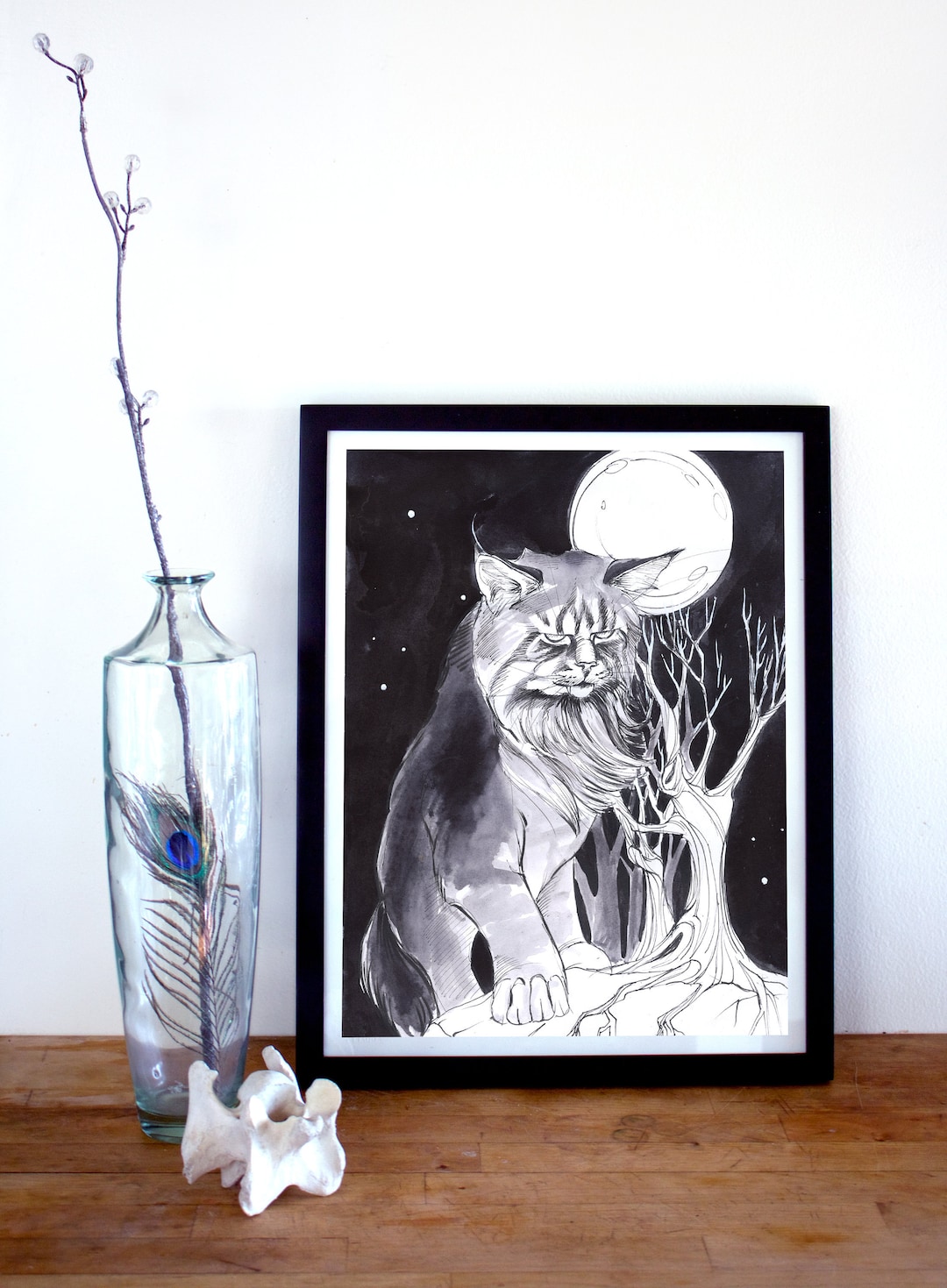 Yule Cat jólaköttur Fine Art Giclee Print Yule Cat Giant - Etsy