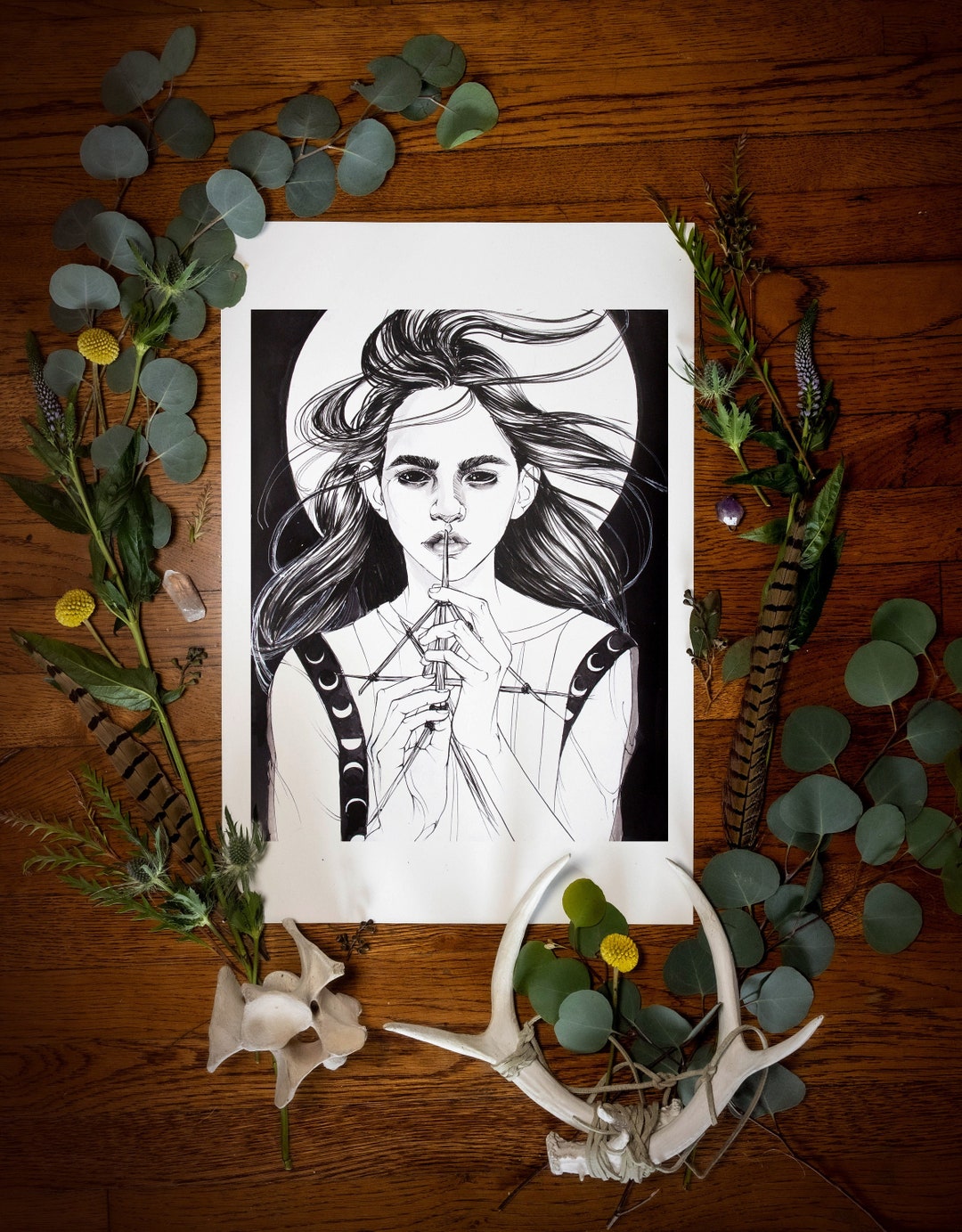 Witch Art Print, Folklore Art, Witch Poster, Witchy Poster, Dark Art ...