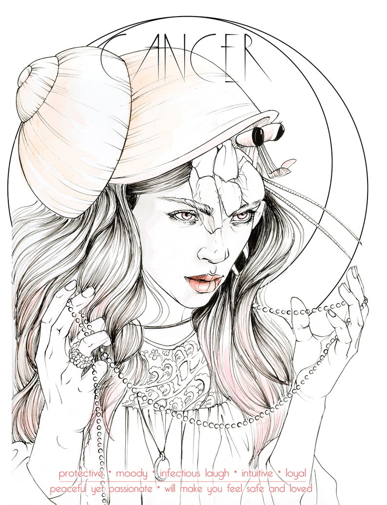 Cancer Zodiac Fine Art Giclée Print Cancer Wall Art - Etsy Australia