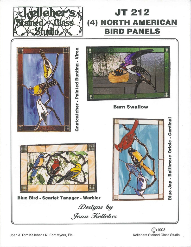 North American Bird Panels (4 Patterns) | Stained Glass Patterns | Each ...