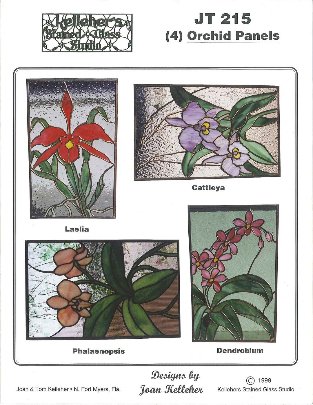 Orchid Panels (4 Patterns) | Stained Glass Patterns | Each Approx 10" X ...