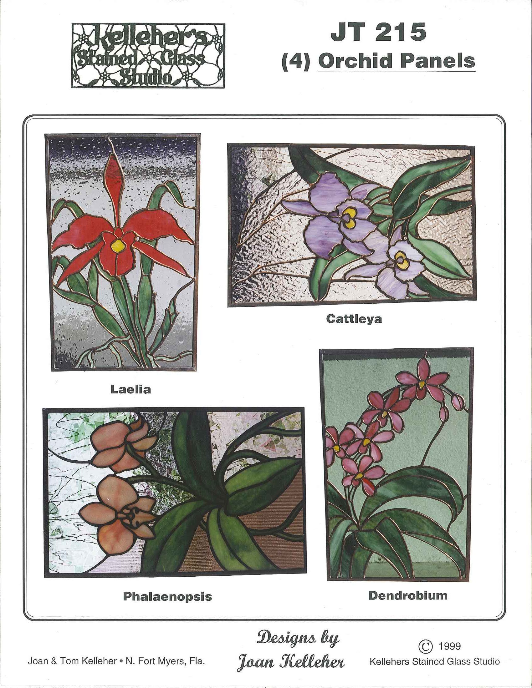 Orchid Panels (4 Patterns) | Stained Glass Patterns | Each Approx 10" X ...