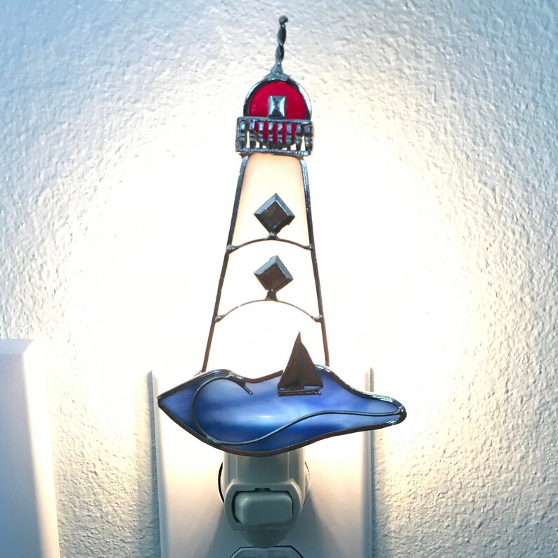 Light House Night Light | Stained Glass Night Light - Etsy