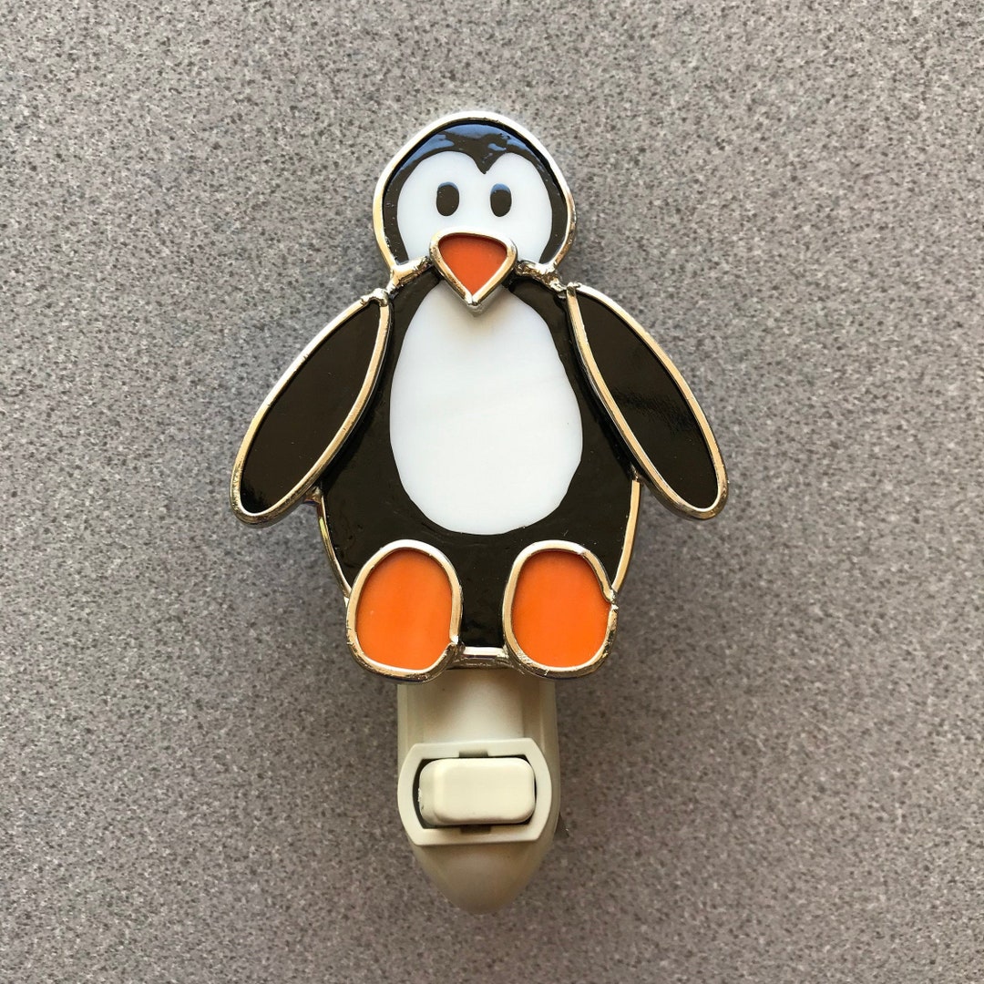 Penguin Night Light | Stained Glass Night Light - Etsy