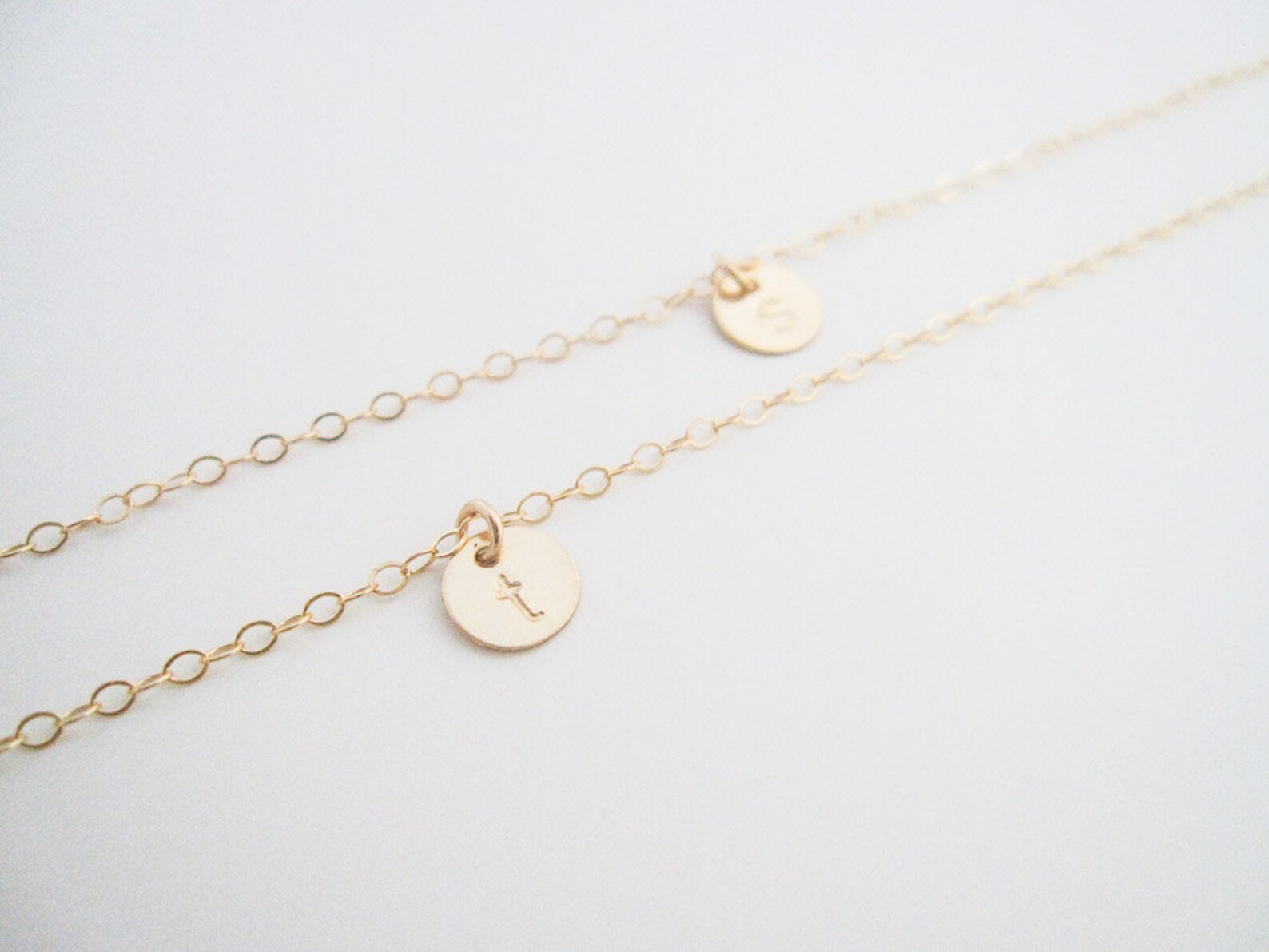 Bracelet // Custom Personalized Initial Letter Number Stamped 14k Gold ...