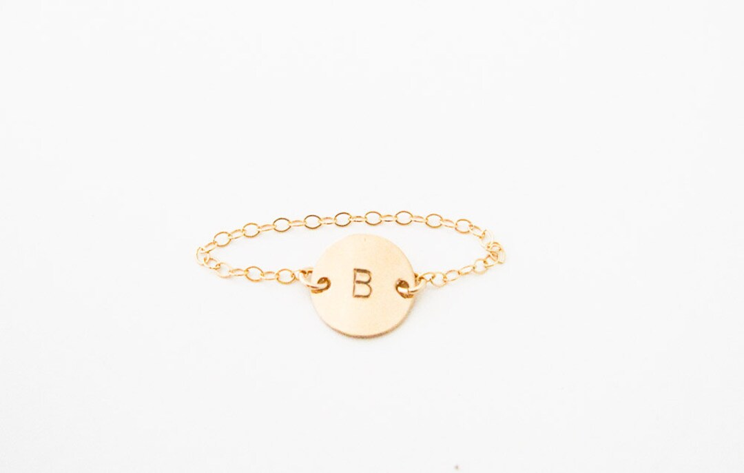 Ring // Custom ID Letter Initials Number Plus Sign Stamped - Etsy