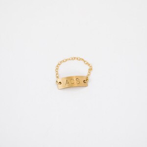 Ring // Custom ID Letter Initials Number Plus Sign Stamped - Etsy