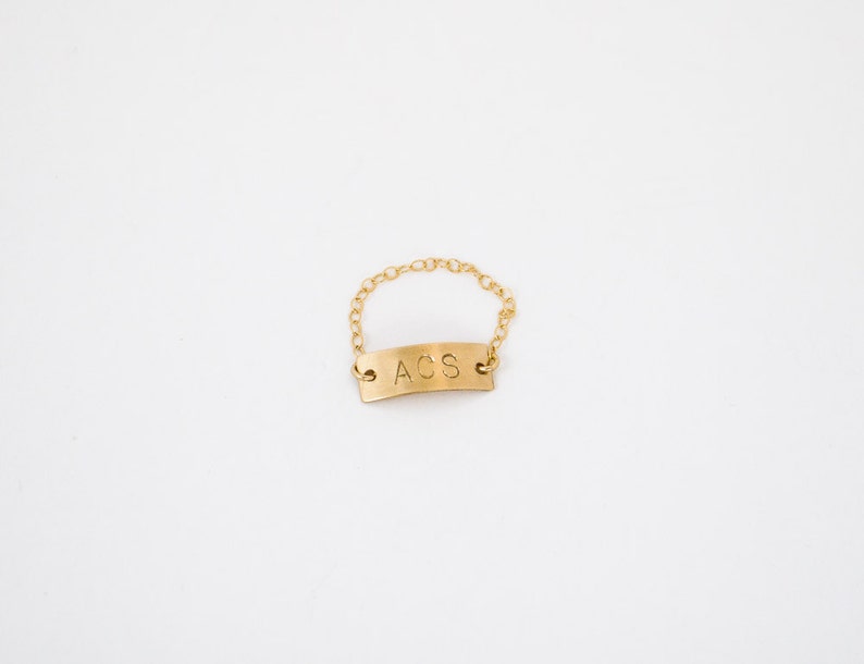 Ring // Custom ID Letter Initials Number Plus Sign Stamped - Etsy