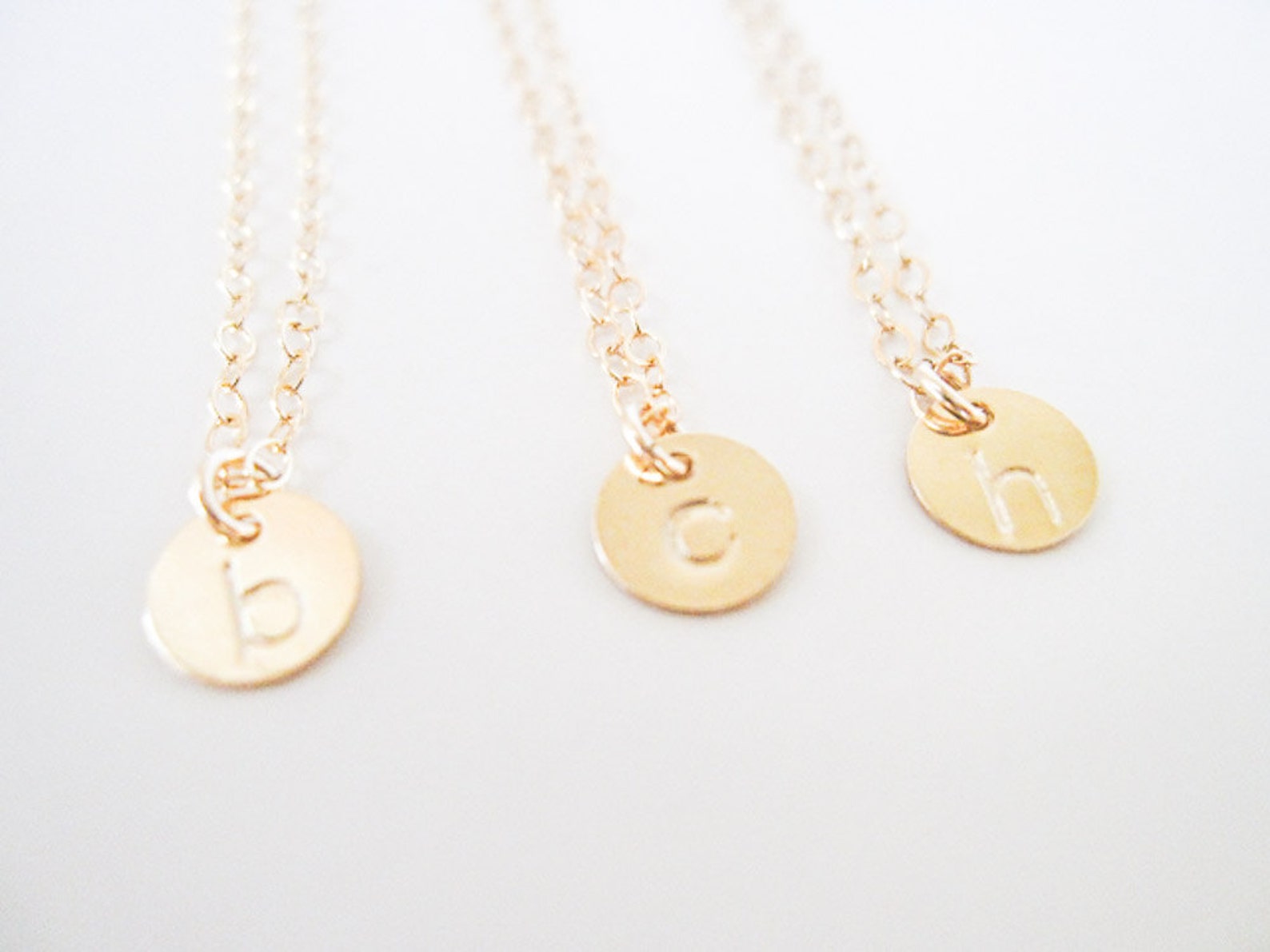 Necklace // Dainty 14k Gold Filled Initial Letter or Number - Etsy