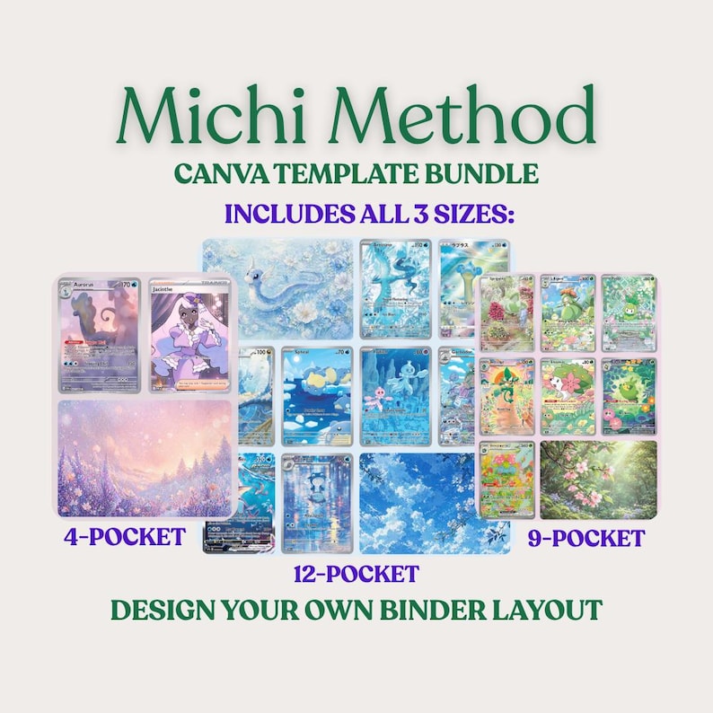 Michi Method Binder Canva Template Bundle | 4, 9, 12 Pocket Layouts ...