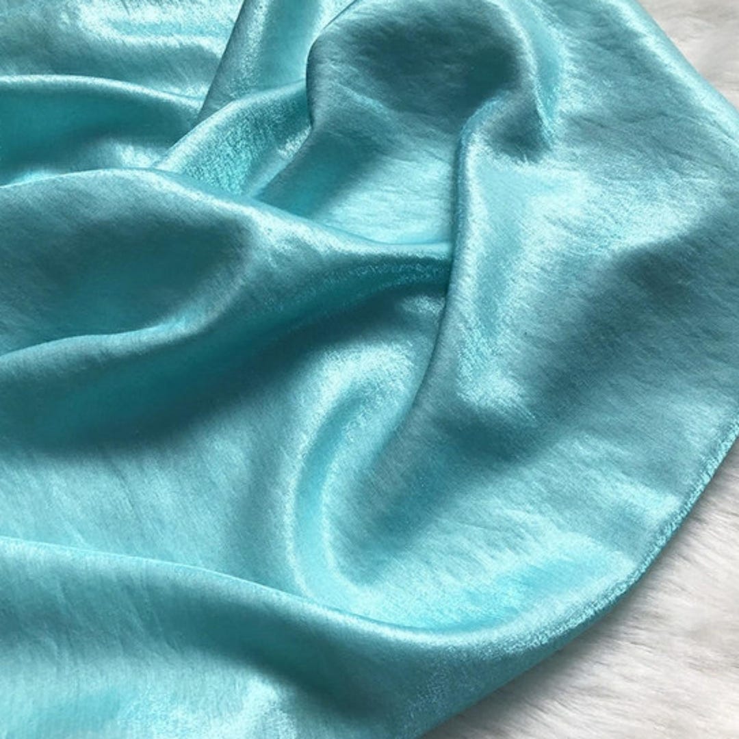 Ice Blue Lurex Linen Satin Fabric, Glazed Color-shift Designer Textile ...