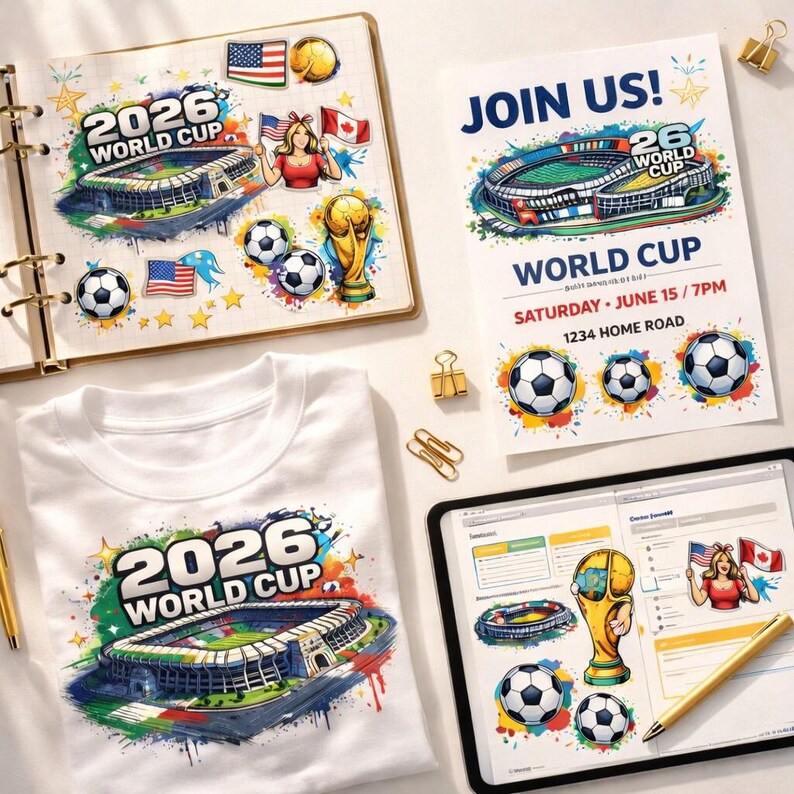 World Cup 2026 Clipart Bundle, Soccer PNG, Game Day Sports Graphics ...