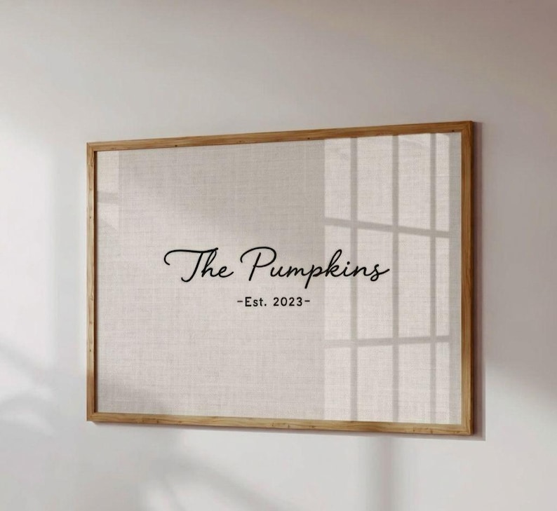 Embroided Custom Last Name Sign, Personalized Family Name Wall Art ...