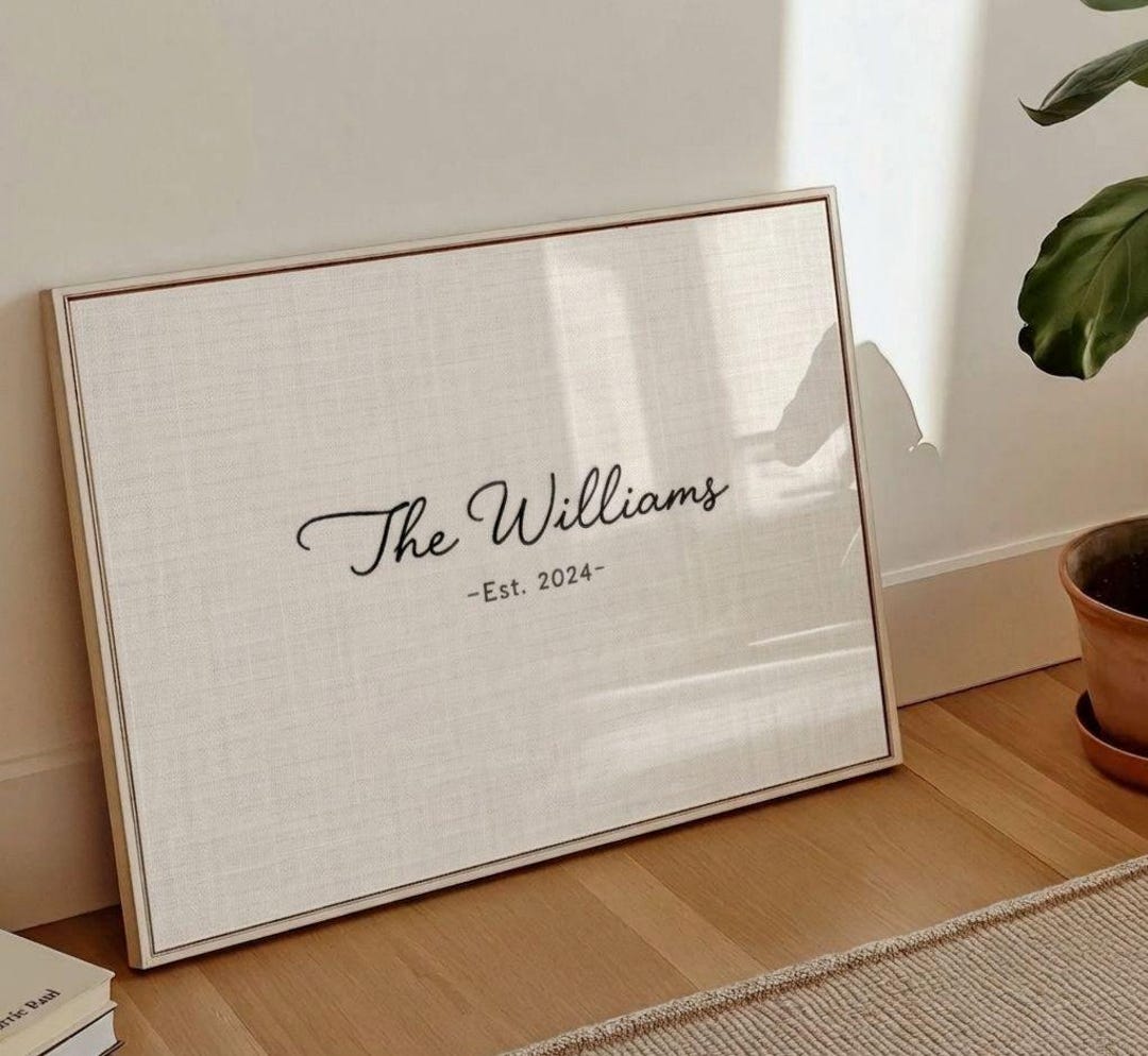 Embroided Custom Last Name Sign, Personalized Family Name Wall Art ...