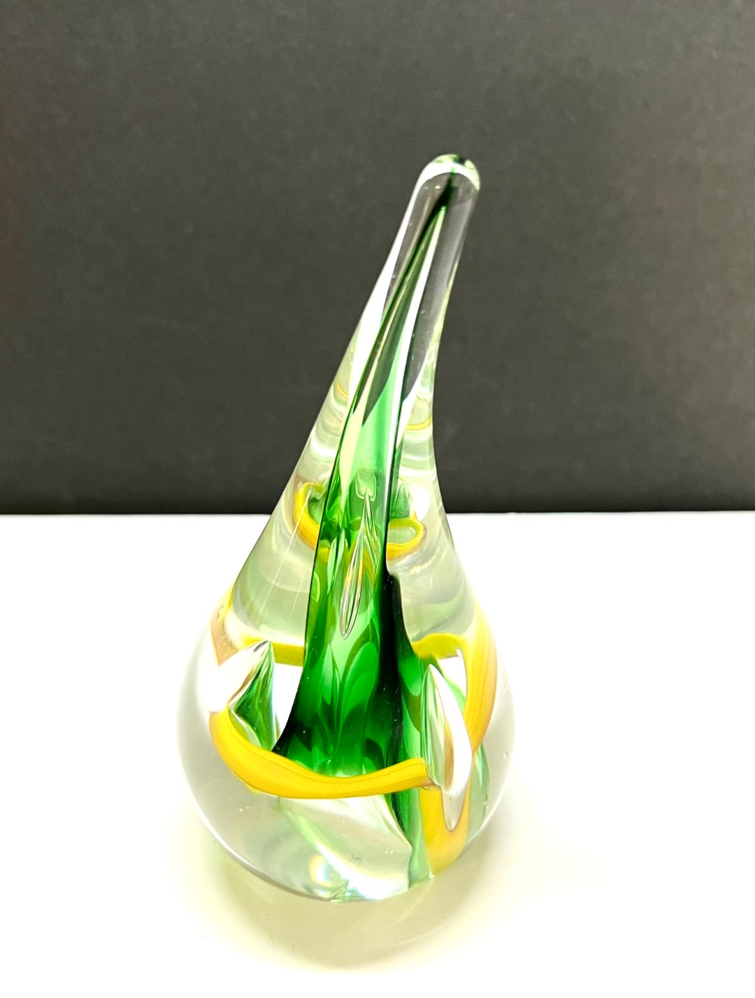 ADAM JABLONSKI POLAND Signed, Modernist Teardrop Shaped Glass ...