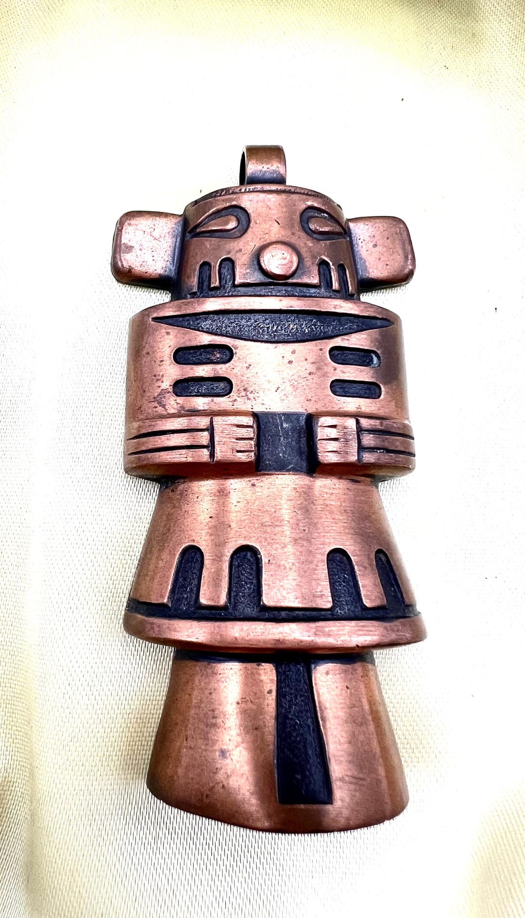 Vintage KACHINA Copper Pendant, 2 3/4 Inch Boho Metal Pendant, Mid ...