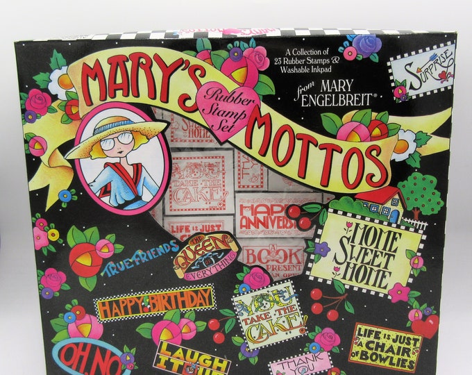 Mary Engelbreit mary's Mottos Rubber Stamp Set 23 Rubber Stamps & Ink ...
