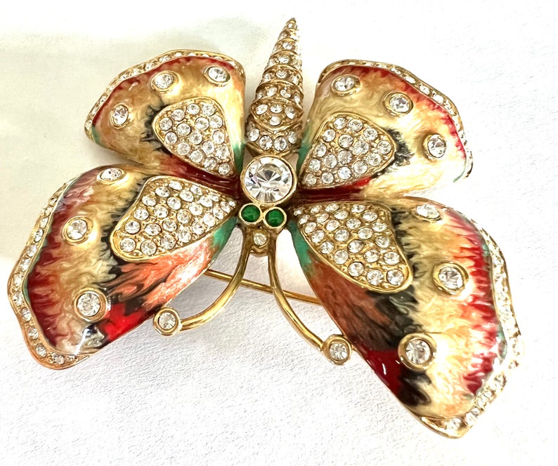KENNETH JAY LANE K.j.l.signed Enamel Butterfly Brooch - Etsy