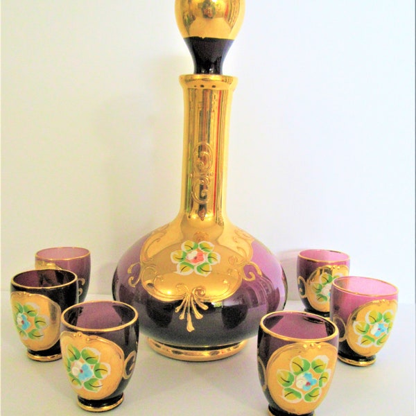 Bohemian Glass Decanter - Etsy