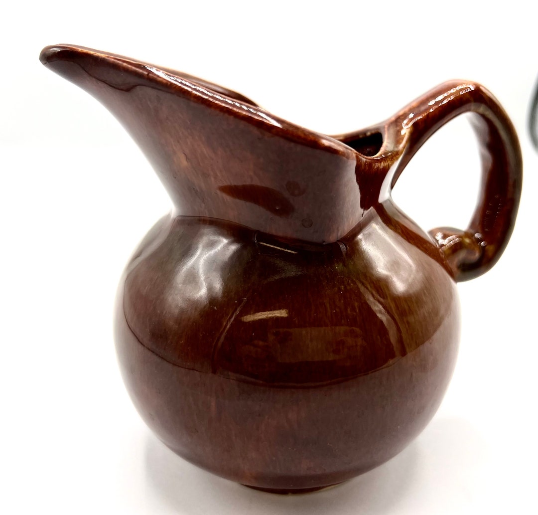 Vintage Art Deco NILOAK Pitcher, Brown Glazed Pottery, Signed Niloak ...