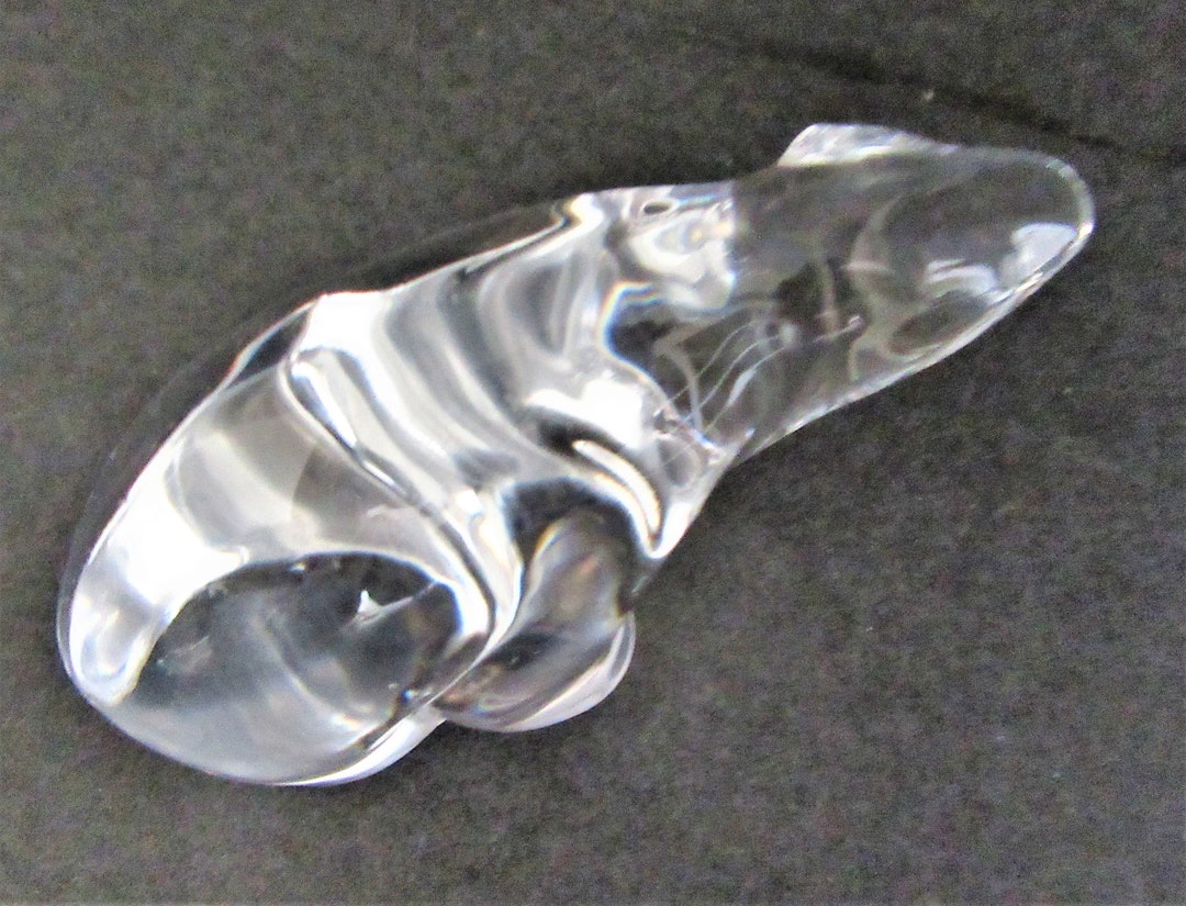Norway Clear Glass Paperweight, Polar Bear by Hadeland, 3 1/4 Inch Long ...