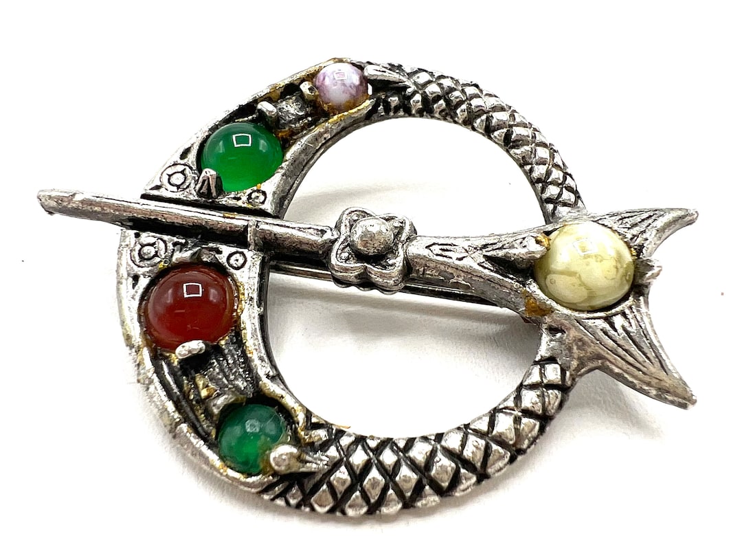 CELTIC Sword Kilt Pin, Vintage Agates, Scottish Scarf Pin - Etsy