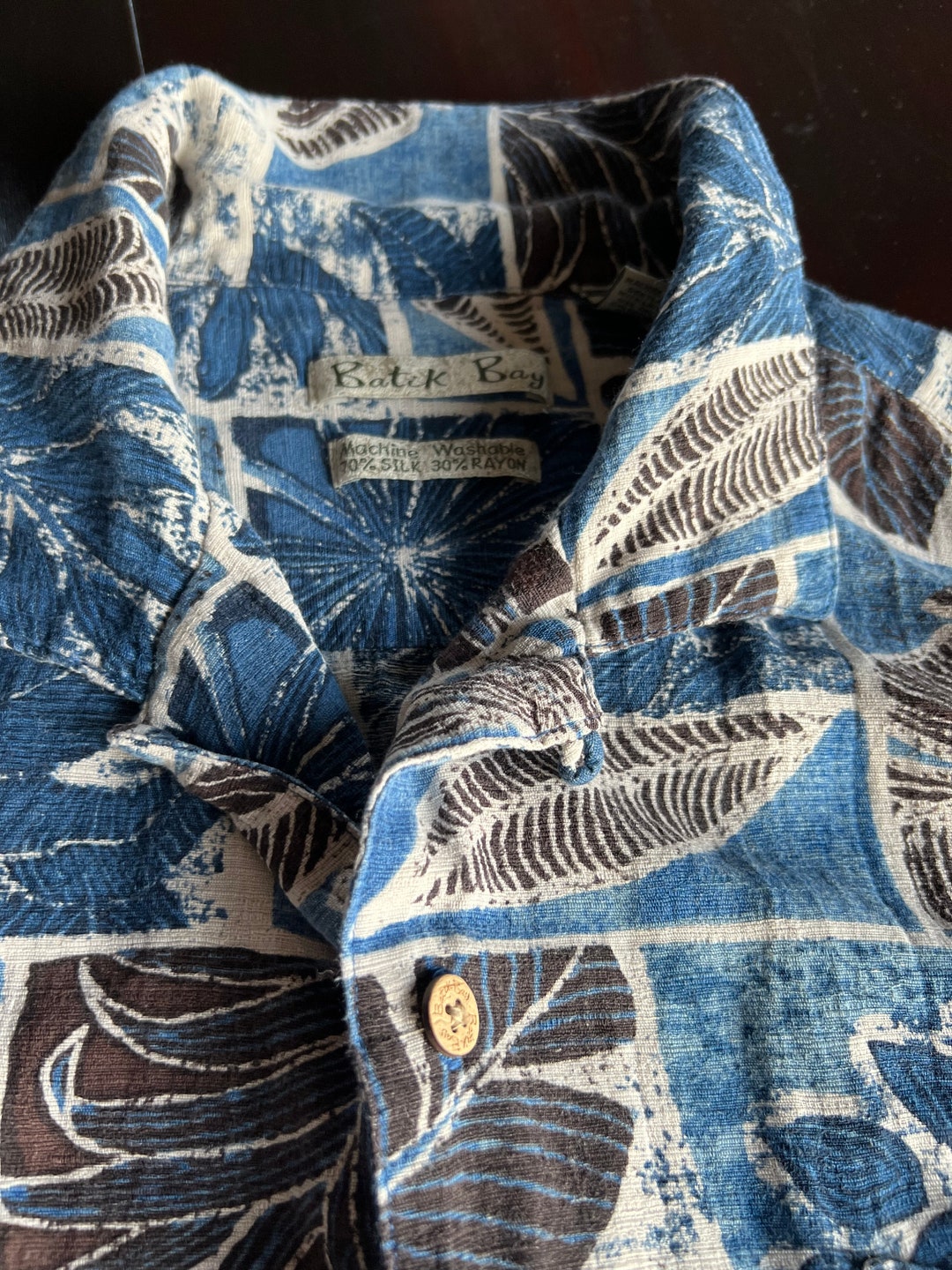 BATIK BAY Hawaiian Shirt, XL Mens Button Front, Washable Silk and Rayon ...