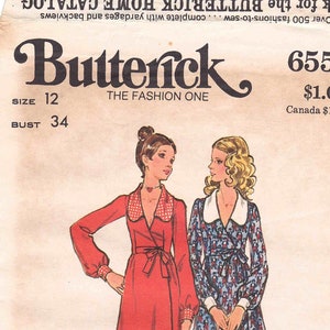 70s Wrap Dress Pattern Butterick 6551. Size 12 Bust 34. Wrap Dress ...