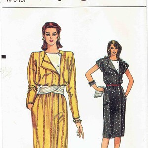 80s Very Easy Vogue Dress Pattern 8564 Size 6-8-10 Bust 30.5-32.5 In ...