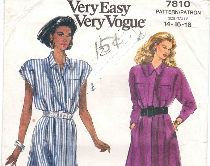 Very Easy Vogue 90s Dress Pattern 7810 Uncut Sizes 14-18 Bust 36-40 In ...