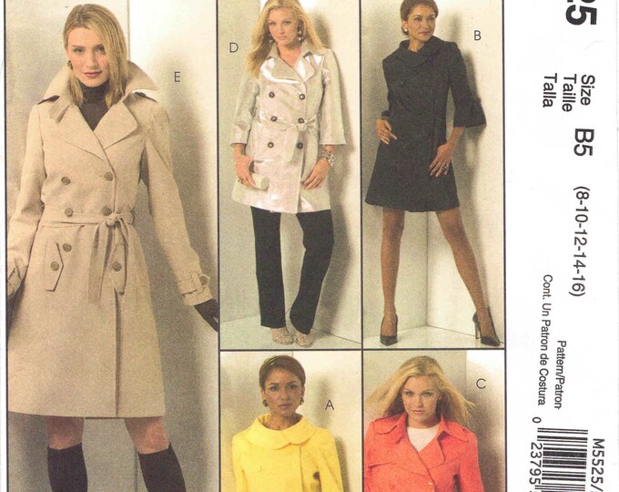 Women's Double Breasted Trench Coat and Jackets Pattern Mccalls 5525 ...
