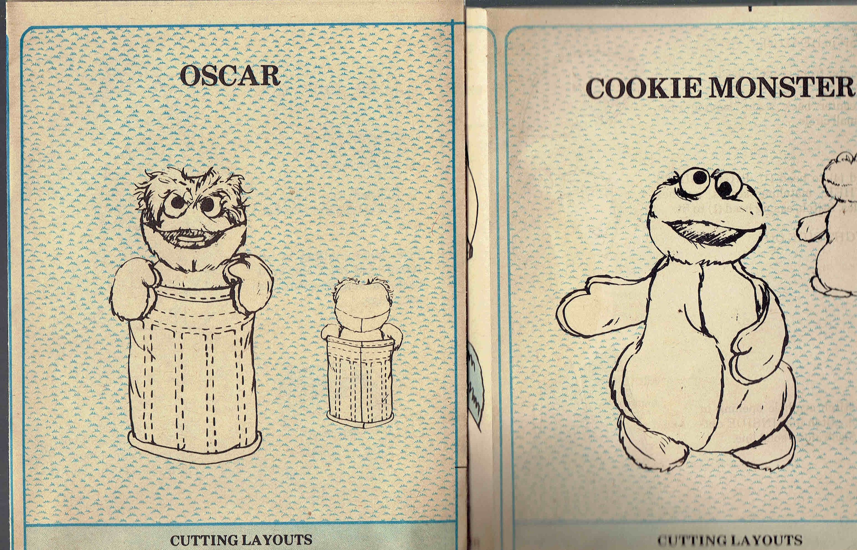 Sesame Street Muppets Grover, Oscar, Cookie Monster Pattern Mccall's ...