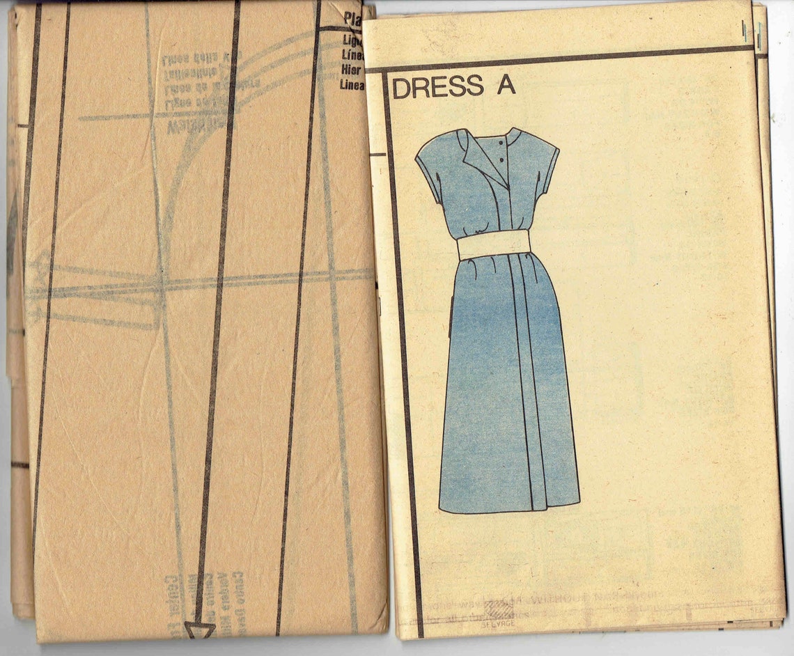 80s Very Easy Vogue Dress Pattern 8564 Size 6-8-10 Bust - Etsy