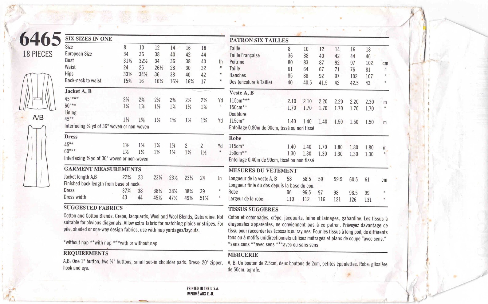 90s Dress and Jacket Pattern New Look 6465 Uncut/ff Sizes 8-18 - Etsy