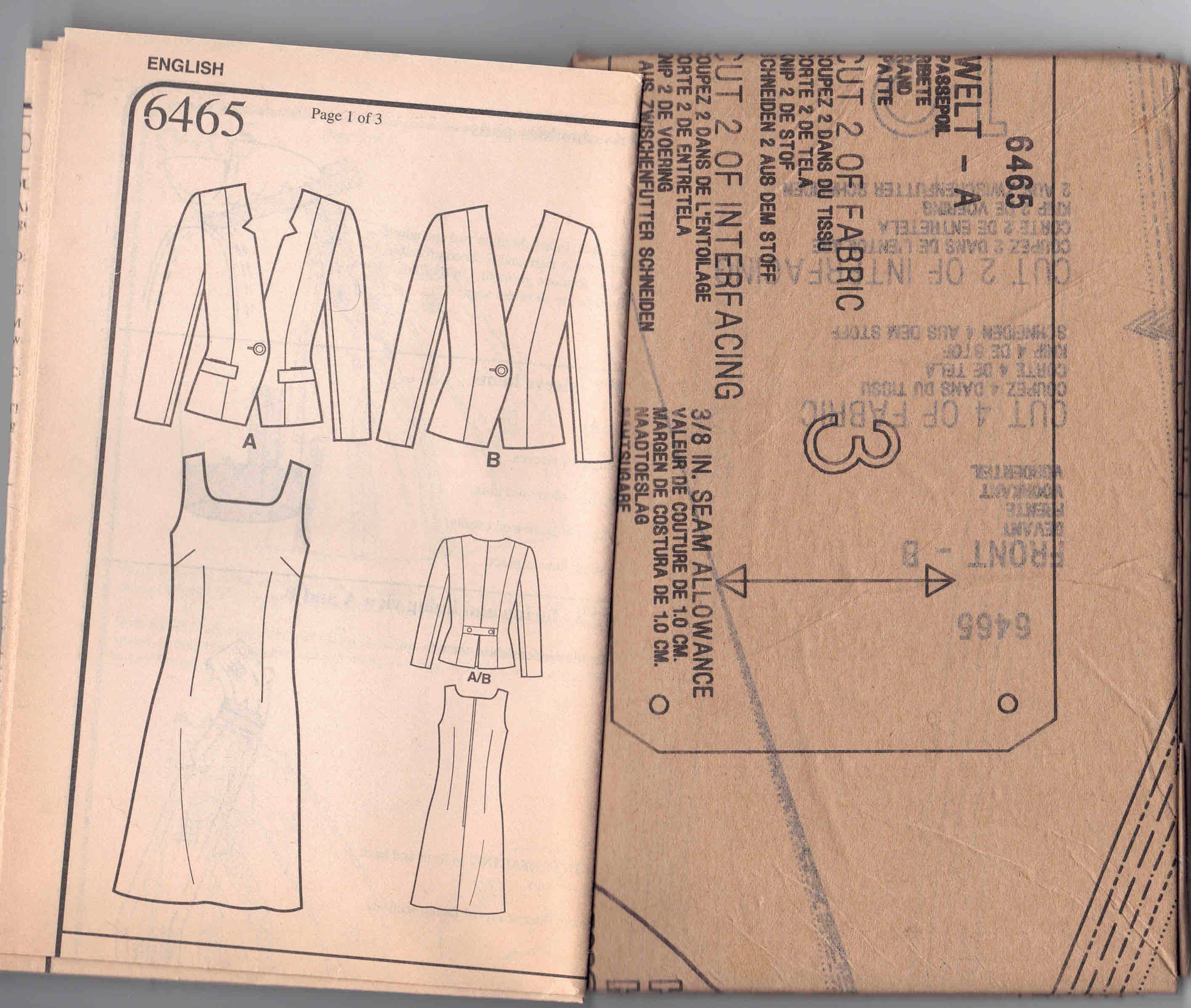 90s Dress and Jacket Pattern New Look 6465 Uncut/ff Sizes 8-18 - Etsy