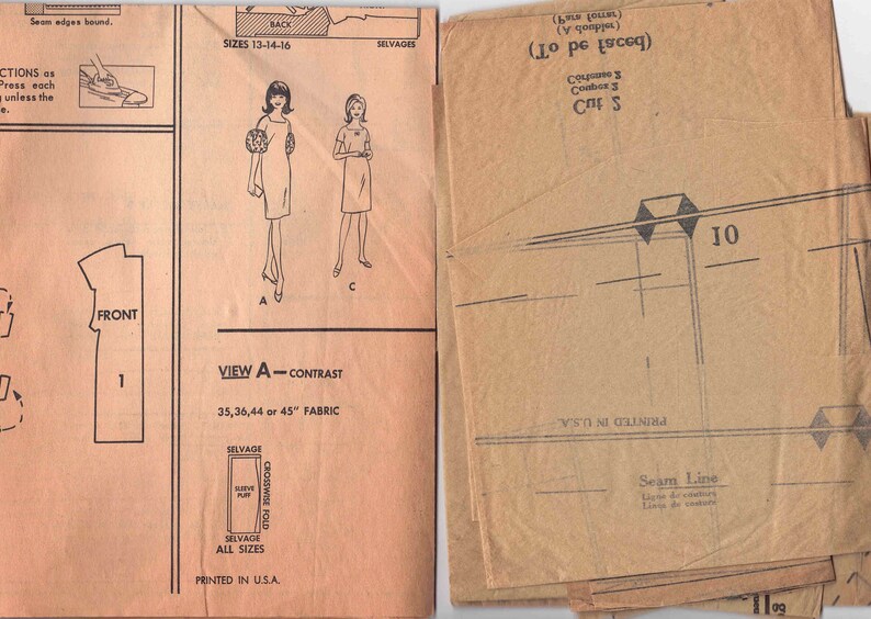 60s Shift Dress Pattern Mccalls 8277 Junior Size 9 Bust 30.5. Square ...