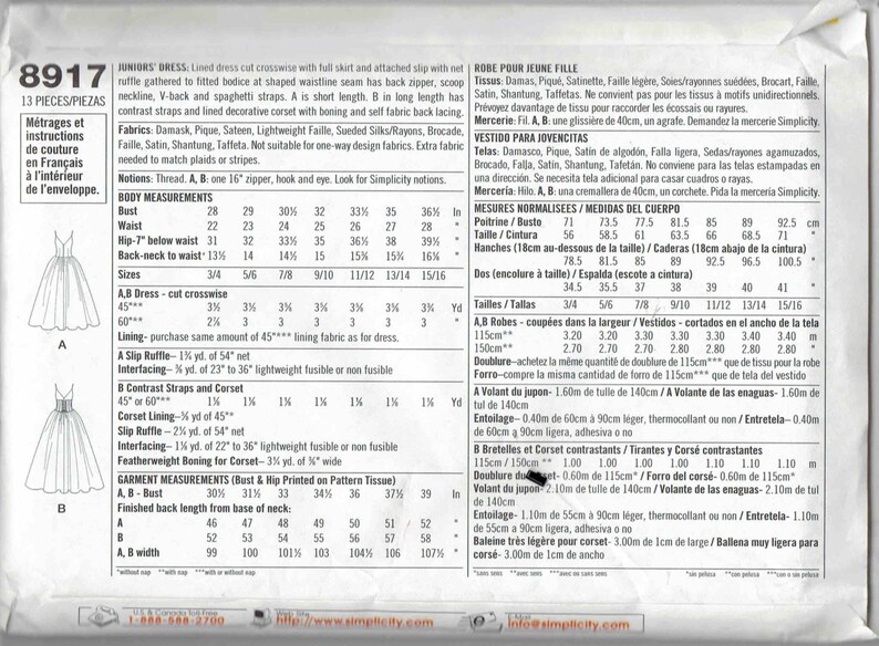 Jessica Mcclintock Formal Prom Dress Pattern Simplicity 8917. Corset ...
