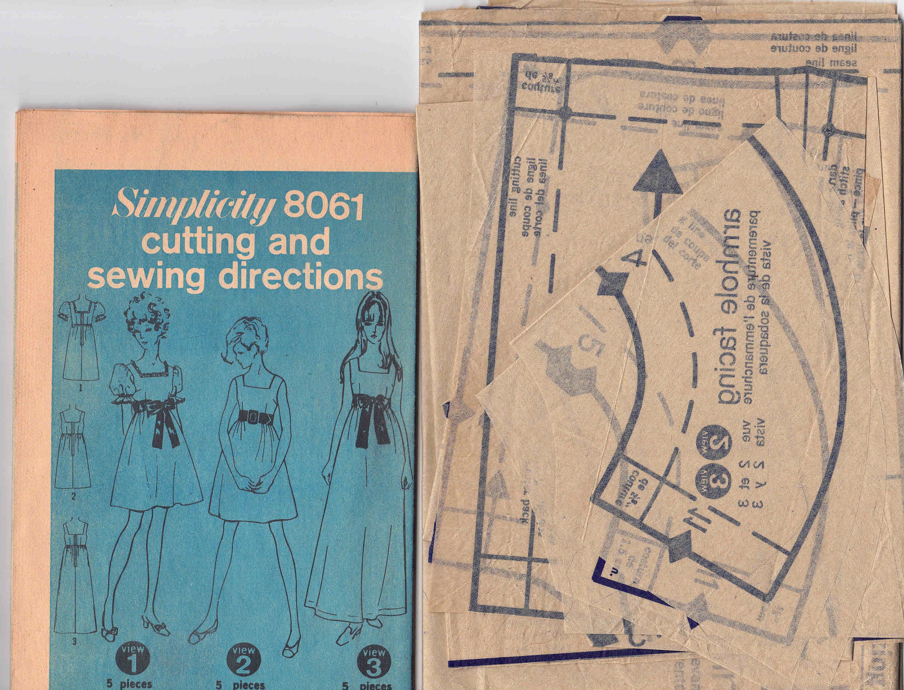 1960s Dress Pattern Simplicity 8061 Junior Size 11/12 B32. Square Neck ...