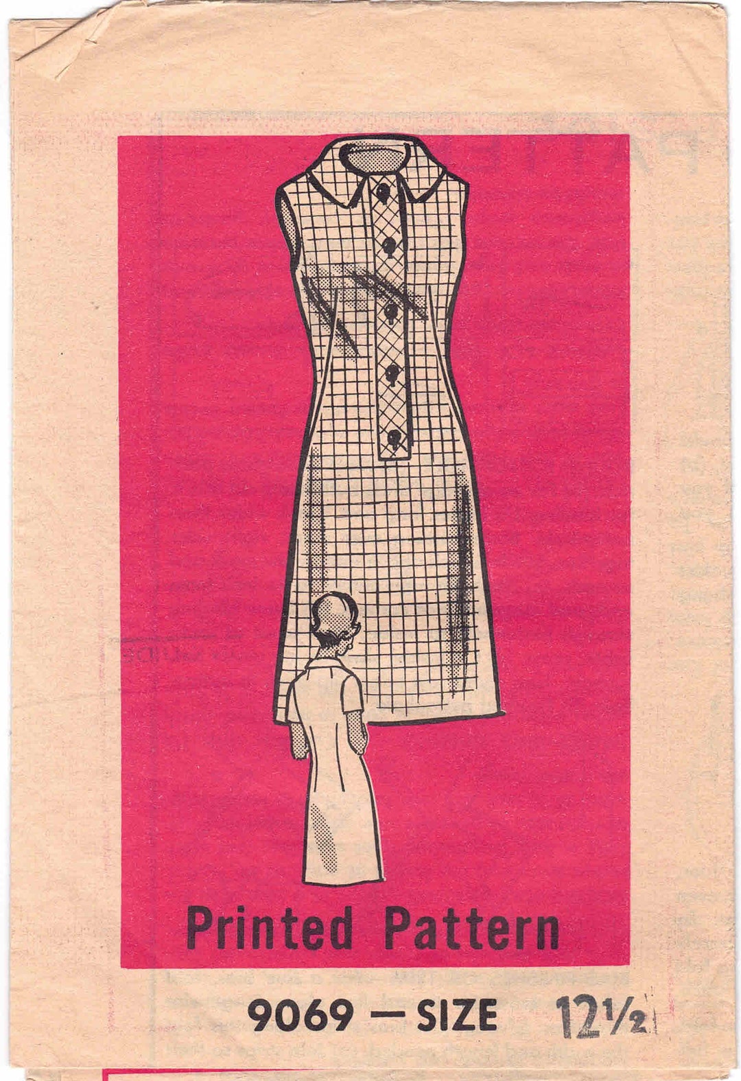 60s Half Size Dress Pattern Marian Martin Mail Order 9069. Size 12.5 ...