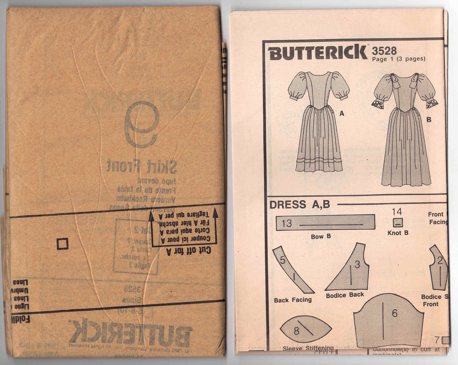 80s Back Back Wrap Dress Pattern Butterick 3528 Sizes 6-10. Bust 30.5 ...