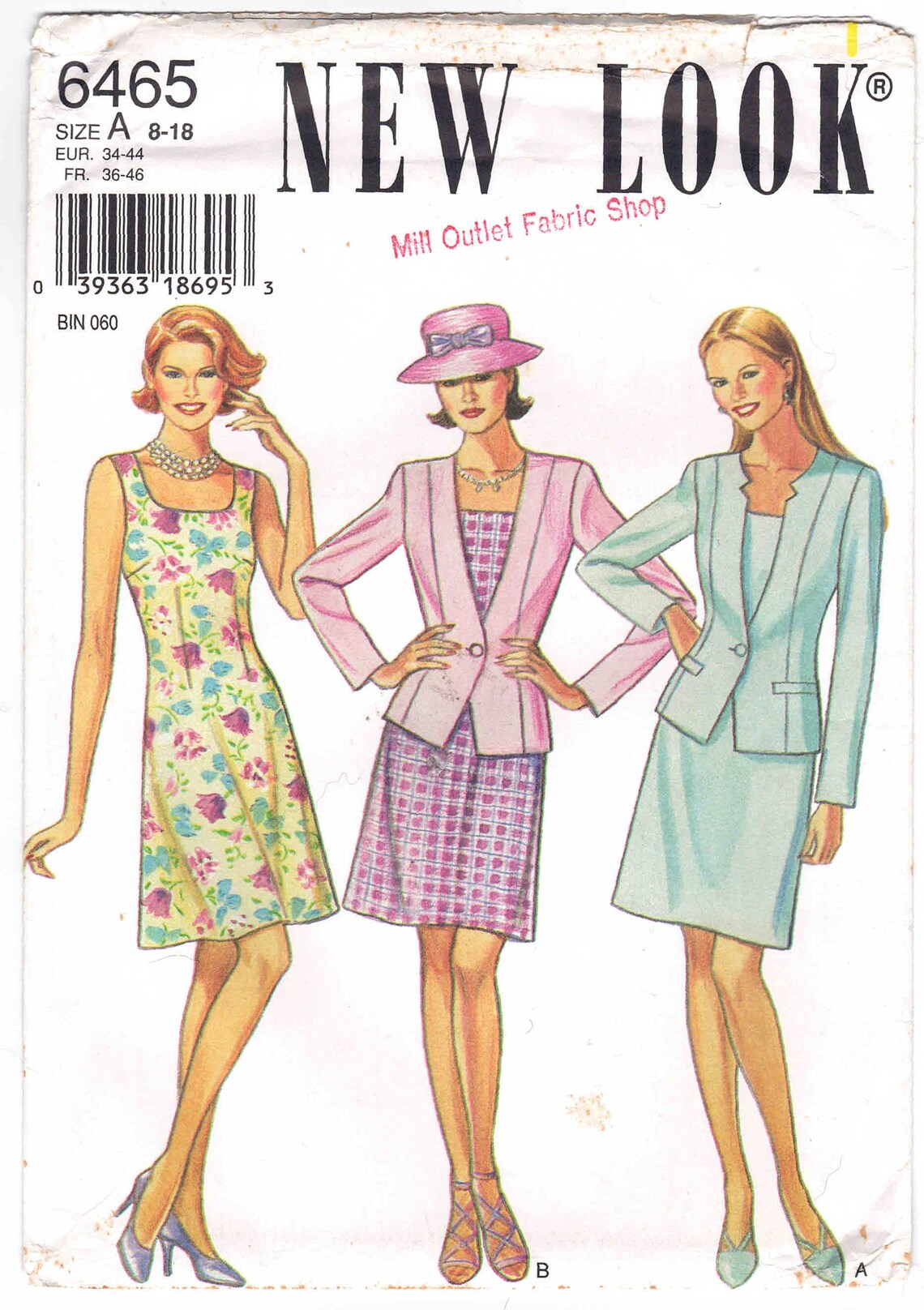 90s Dress and Jacket Pattern New Look 6465 Uncut/ff Sizes 8-18 - Etsy