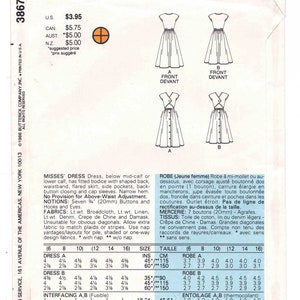 80s Dress Pattern Butterick Fast & Easy 3867 Uncut Sizes 6-10. Midi ...