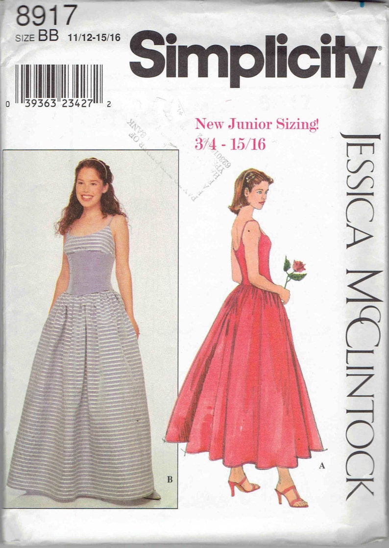 Jessica Mcclintock Formal Prom Dress Pattern Simplicity 8917. Corset ...