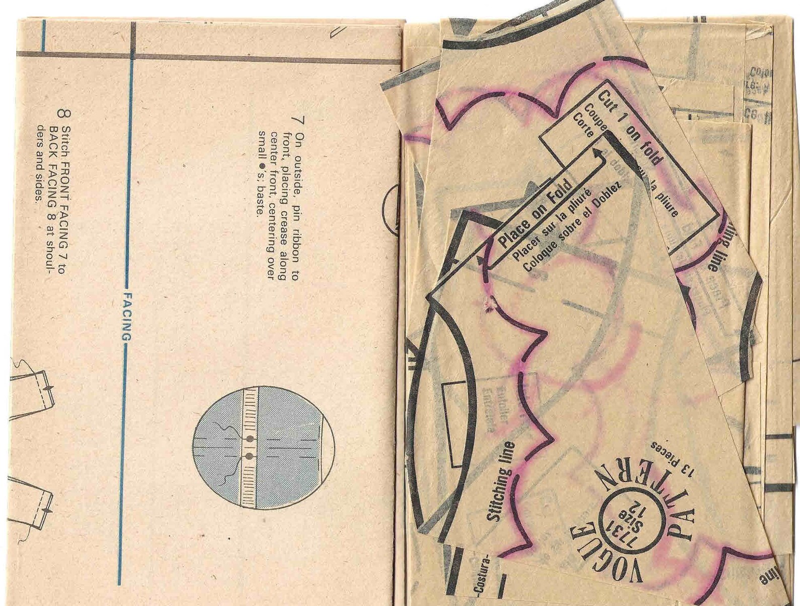 80s Vogue Top Pattern 7731 Size 12 Bust 34. Scallop Edge - Etsy