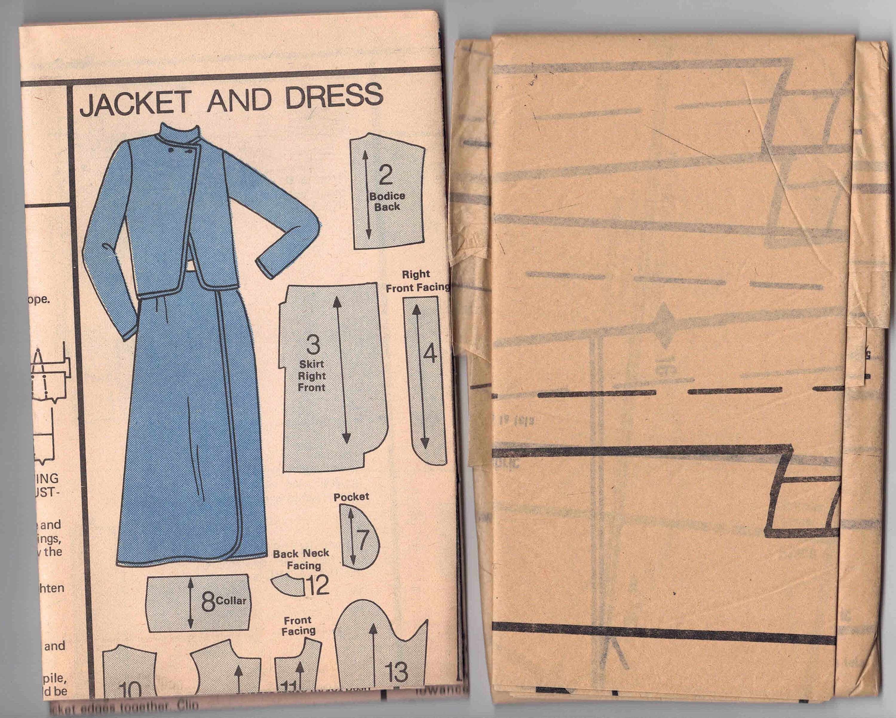 80s Very Easy Vogue Jacket & Dress Pattern 7892 Size 14 Bust 36. Stand ...