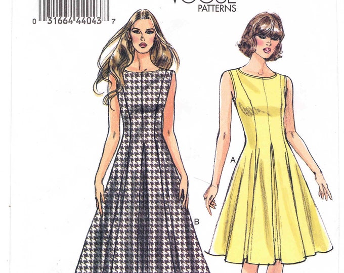 Very Easy Vogue Custom Cup Dress Pattern 8743 Uncut Sizes 8-16. Fit and ...