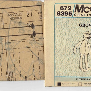 Sesame Street Muppets Grover, Oscar, Cookie Monster Pattern Mccall's ...