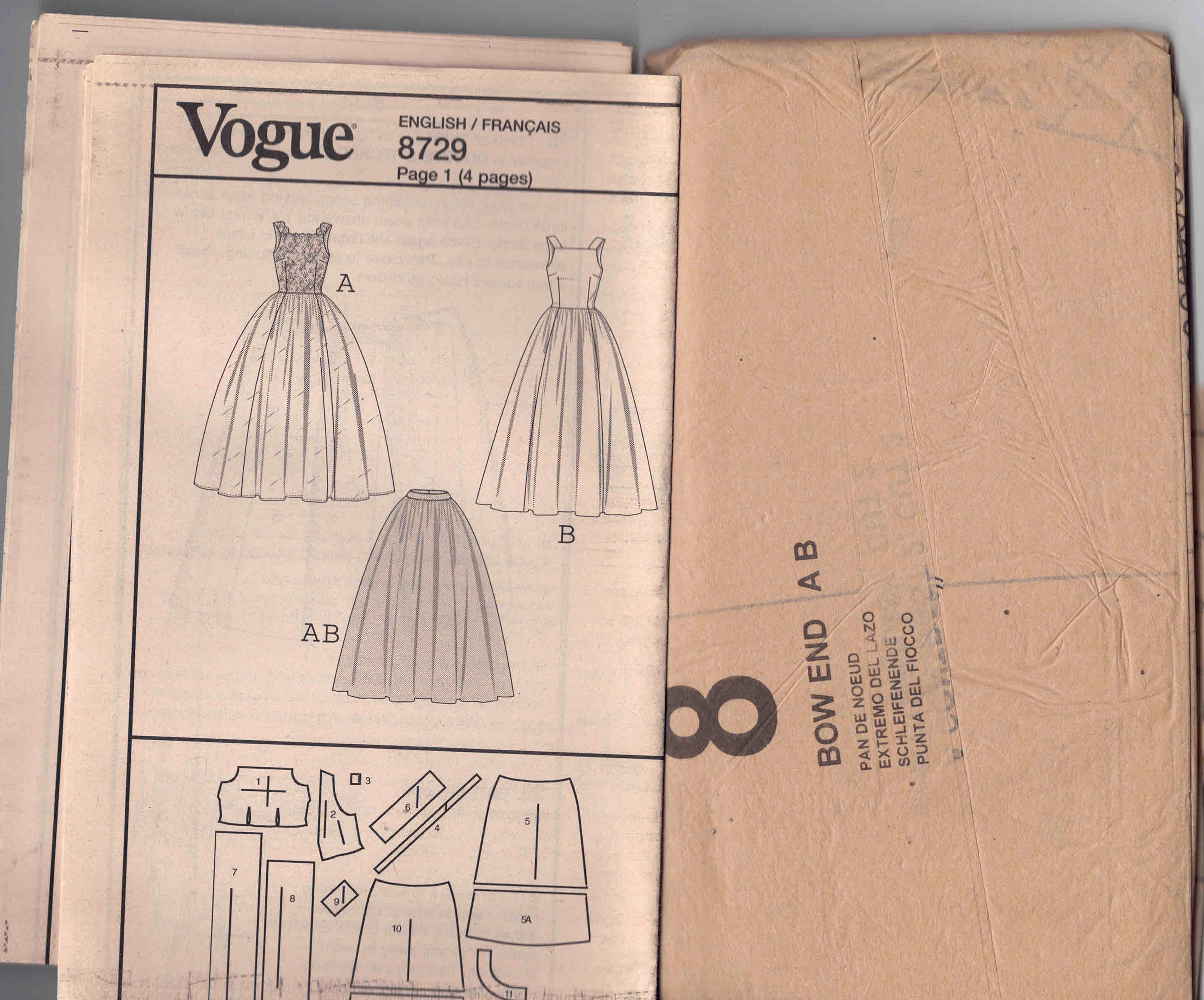 Vintage Vogue 1950s Reproduction Gown Pattern 8729. Uncut/ff Sizes 14 ...